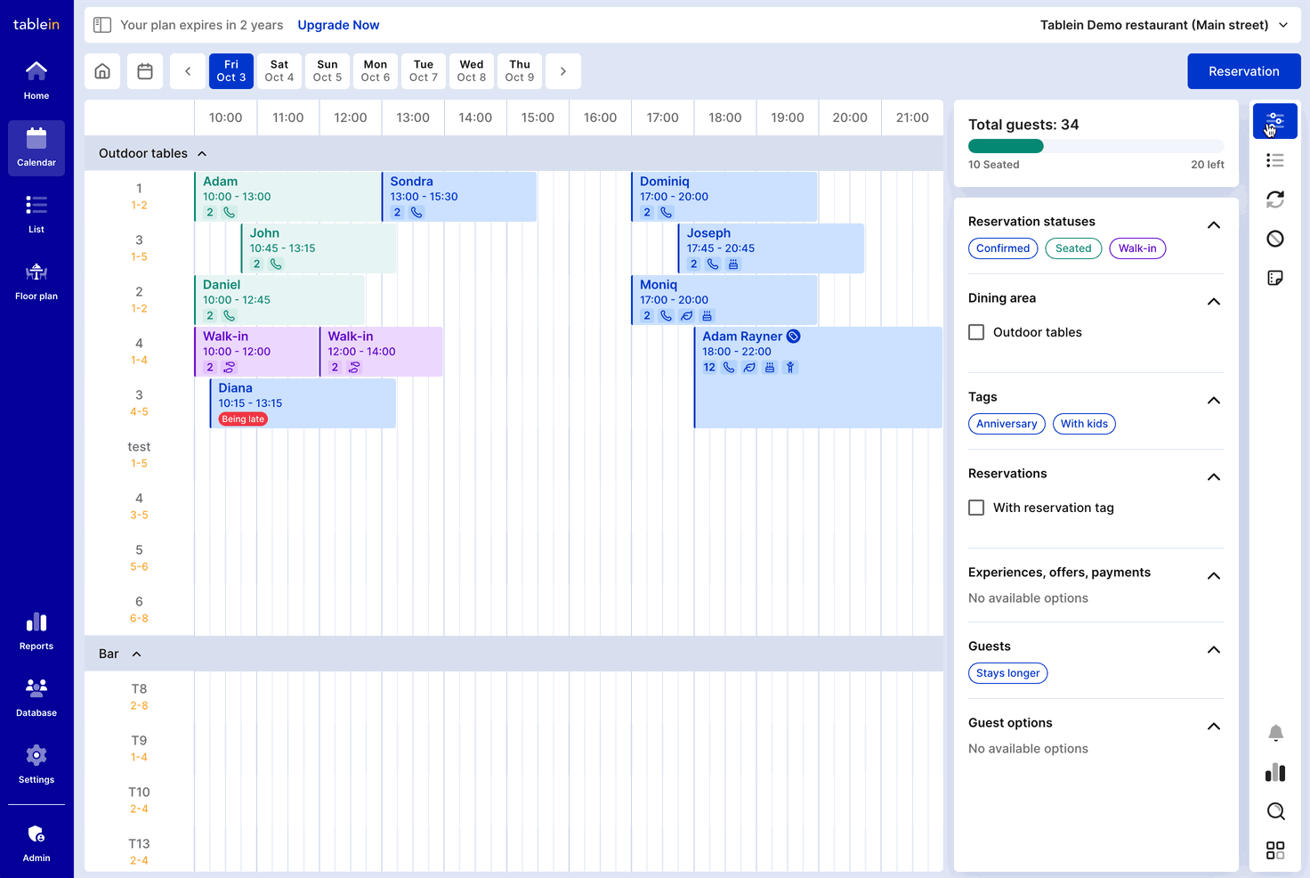 V3: Calendar and List buttons explained